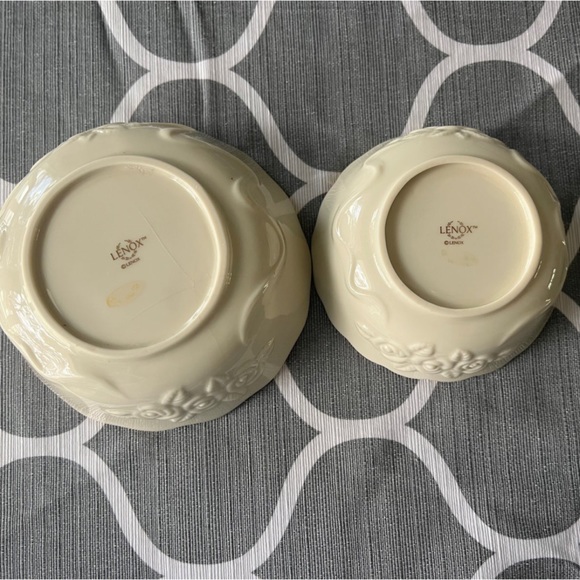 Lenox | Dining | Vintage Set Of 2 Lenox Gold Trimmed Rose Pattern Bowls ...